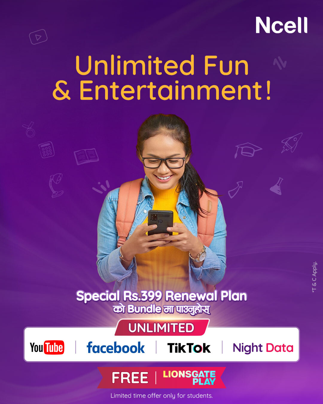 Ncell Launches Affordable ‘Sadhain ON Renewal’ Plans for Students with Unlimited Entertainment ...